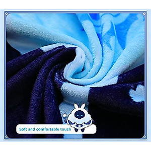 Xingqiu Cryo Abyss Mage Throw Blanket Genshin Impact Wearable Blankets and Game Monster Plush Doll, 95cm×155cm