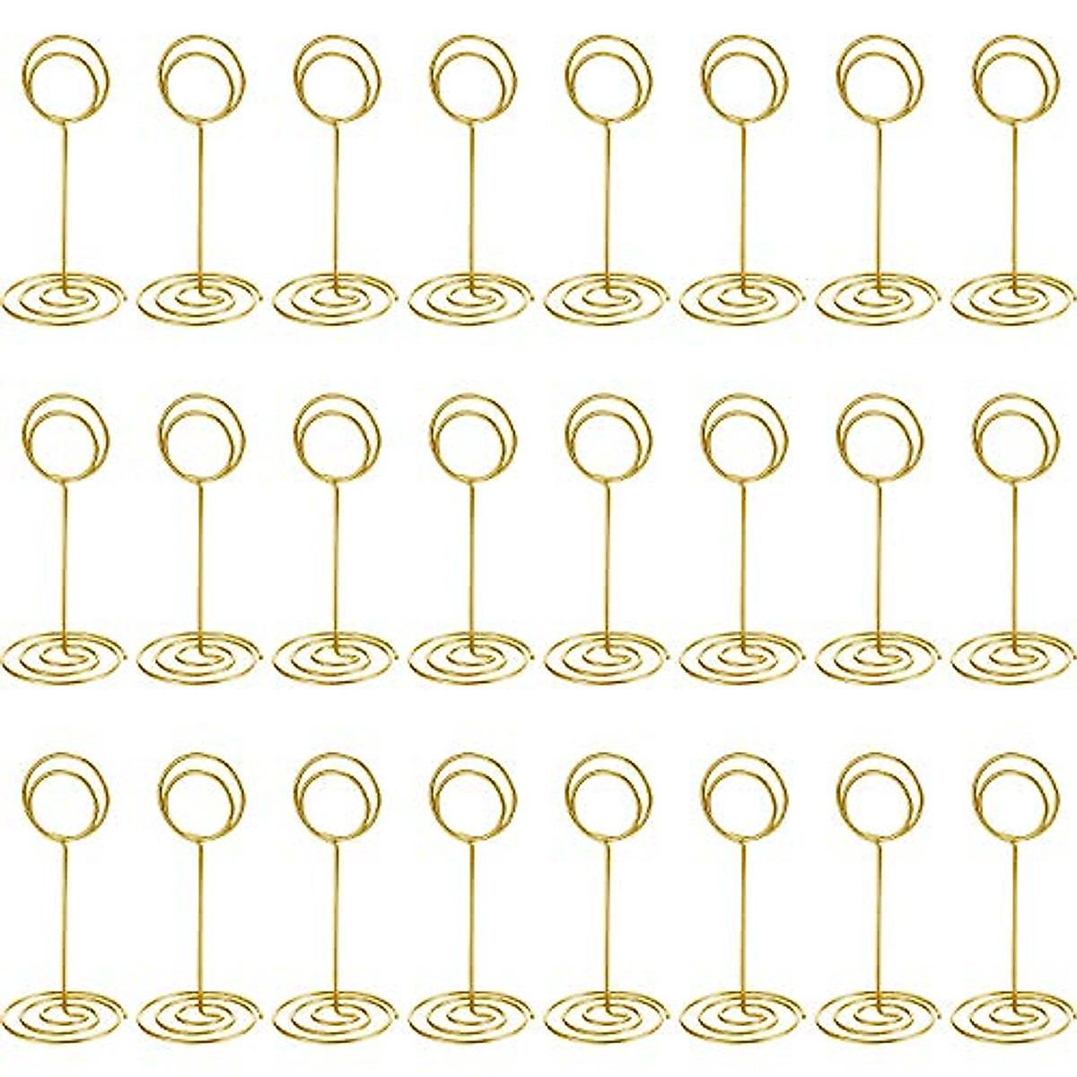 24 Pieces Gold Table Number Holders Wedding Place Card Holders Table Centerpieces Photo Holder Clips Wire Picture Clips Memo Note Photo Stand