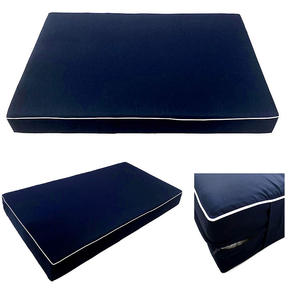 Prolinemax |Cover ONLY| Outdoor Style 1 Crib Contrast Trim Daybed Mattress Bolster Pillow Fitted Sheet AD101