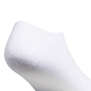 adidas Originals Big & Tall Trefoil No Show Socks (6-Pair), White, X-Large