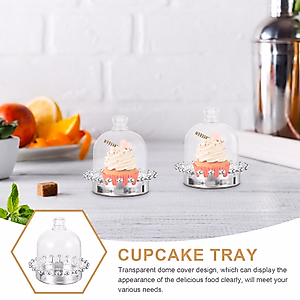 UPKOCH 12pcs Candy Box Cake Covers and Cake Containers Mini Dessert Plates Mini Cupcake Holder Cake Plate with Dome Cake Tray with Lid Cake Stand with Dome Clear Cake Stand Dome Lids