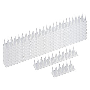 MECCANIXITY Bird Spikes 18 Inch Plastic Deterrent Spikes for Anti Cat Pigeon for Outdoor Keep Bird Away (Clear, Pack of 12)