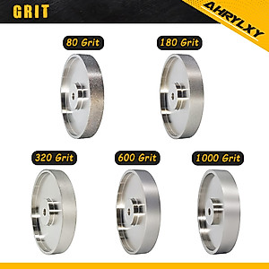 AHRYLXY 6" CBN Grinding Wheel, 1" Wide x 1/2" Arbor, Grit 1000, for Sharpening High Speed Steel Tools, Diamond Grinding Wheel