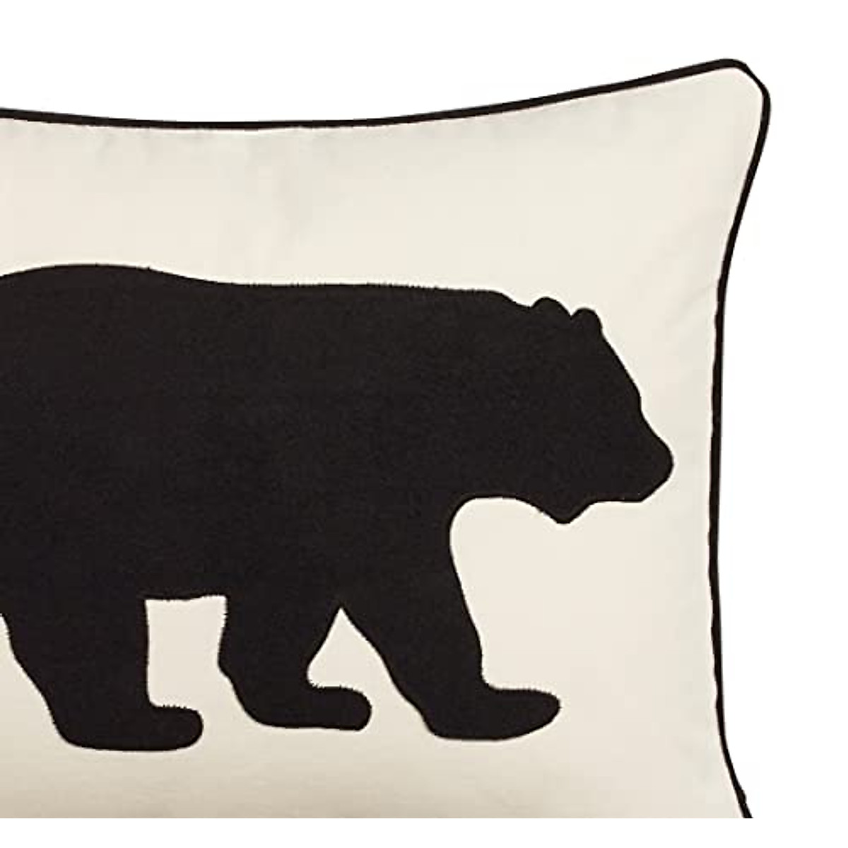 Eddie Bauer Home Throw Pillow with Zipper Closure, Perfect Home Decor for Bed or Sofa, 16" x 20", Bear Twill Black