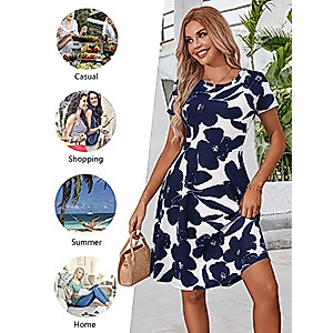 HUHOT Spring Dresses for Women 2024 Womens Dresses Gratuation Mother Day Dress Summer Dress Sundresses for Women Homecoming Dresses Short Sleeve A Line Spring Easter Midi Swing Dress for Women