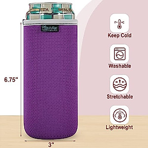 Beautyflier Pack of 8 Anti-Slip 24oz Embossed Neoprene Water Bottle Insulator Sleeve 24 Ounces Drinking Glass Cover 24 Fl Oz Energy Drinking Insulator for BBQ Camping Party