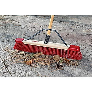 Harper 7324P1 Premium Indoor/Outdoor Wet/Dry All-Purpose Hardwood 24 in. Push Broom Semi-Stiff Bristles, Brown