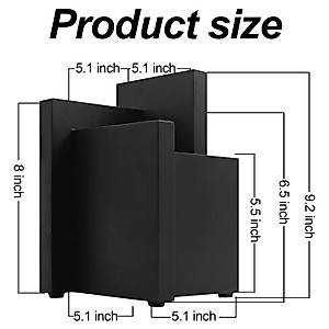 Resafy Black Magnetic Knife Block Knives Display Stable Board Knife Holder Rack Magnetic Stands with Strong Enhanced Magnets on Both Sides Anti-slip Feet