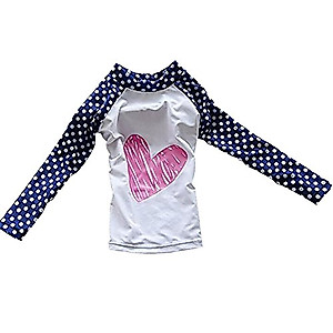 LOSORN ZPY Baby Girl Swimsuit Two Pieces Toddler Kid Long Sleeve Rash Guard UPF 50+ (5-6 Years Old/L) Navy