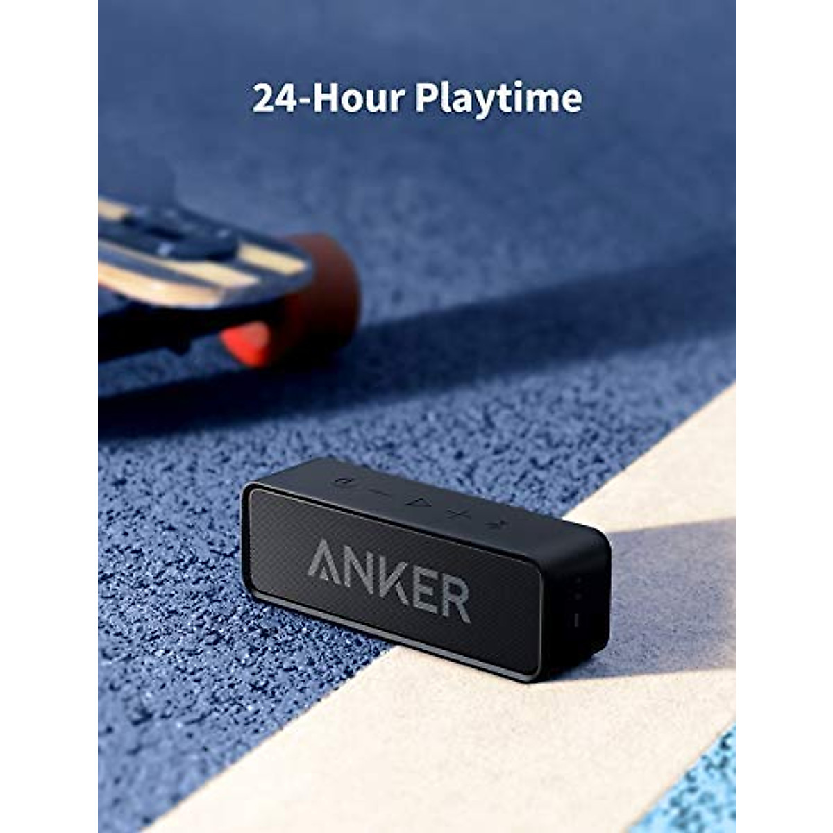 Anker Bluetooth Speakers, Soundcore Bluetooth Speaker with Loud Stereo Sound, 24-Hour Playtime, 66 ft Bluetooth Range, Built-in Mic. Perfect Portable Wireless Speaker for iPhone, Samsung (Renewed)