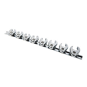 Sunex 9708 3/8-Inch Drive Fractional Crowfoot Flare Nut Wrench Set, 3/8-Inch - 7/8-Inch, Fully Polished, 8-Piece