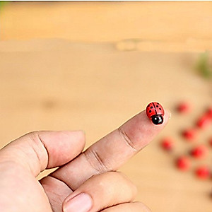 Alasida 60PCS Garden Ladybugs Miniature Plant Pots Bonsai Craft Ornament Decor with Self-adhesive Micro Landscape DIY Decoration