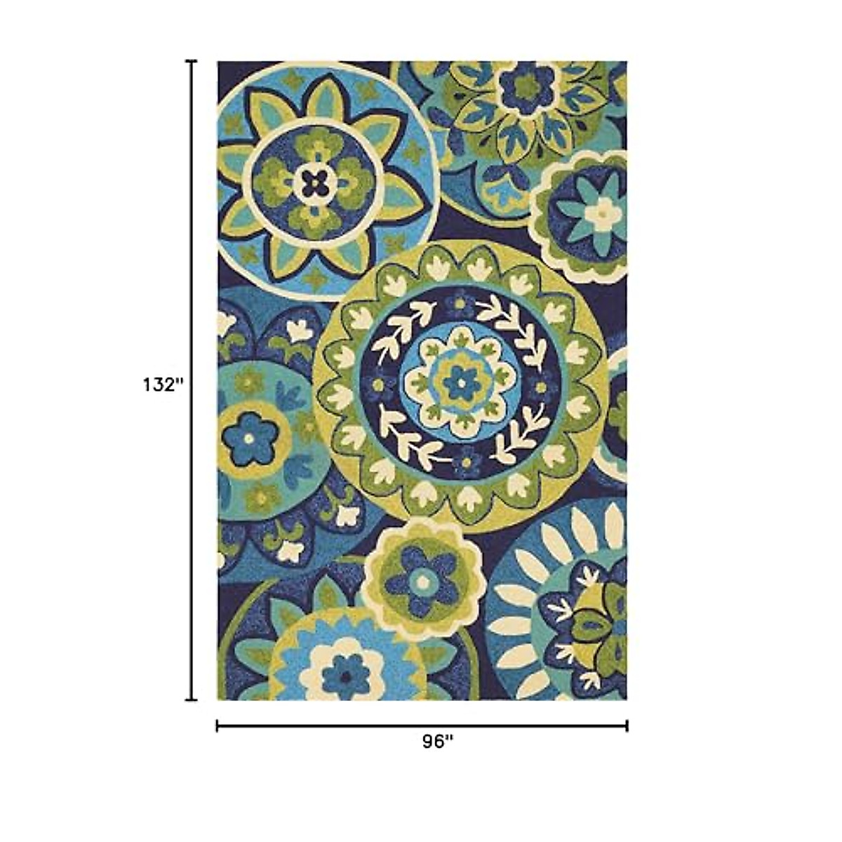 Couristan Covington Rip Tide/Ocean-Green, Indoor/Outdoor (8' x 11') Area Rug