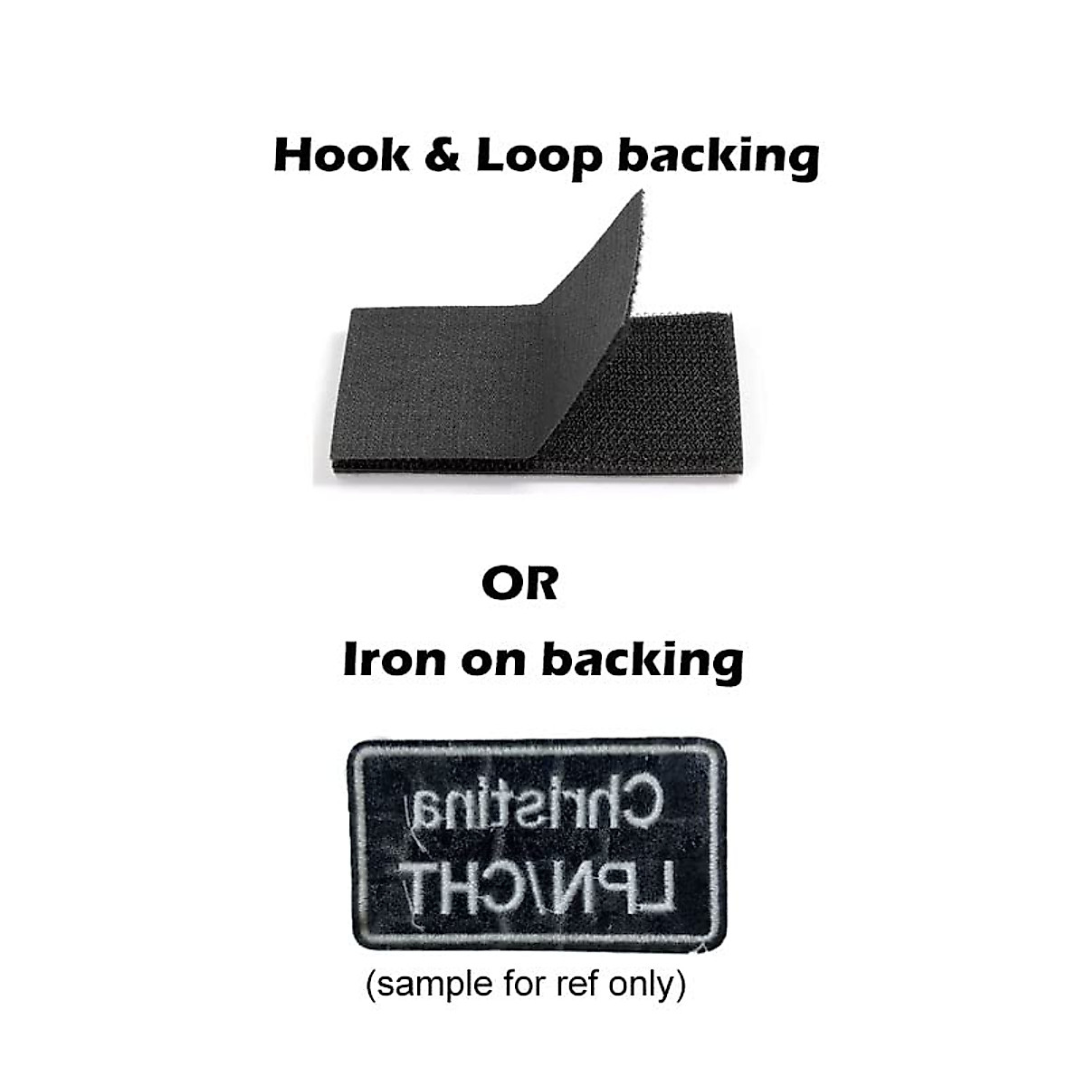 Custom Embroidery Name Patches 3.5W x 2H, 2PCS Personalized Military Number Tag, Velcro or Iron On Tactical Badges For Clothing Backpacks Vest (Black)