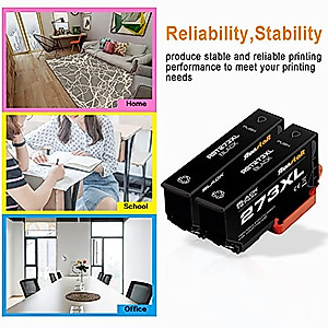 Run Star Remanufactured 273XL Ink Cartridge Replacement for Epson 273XL T273XL T273XL120 Used in Expression XP520 XP600 XP610 XP620 XP800 XP810 XP820, 2 Black