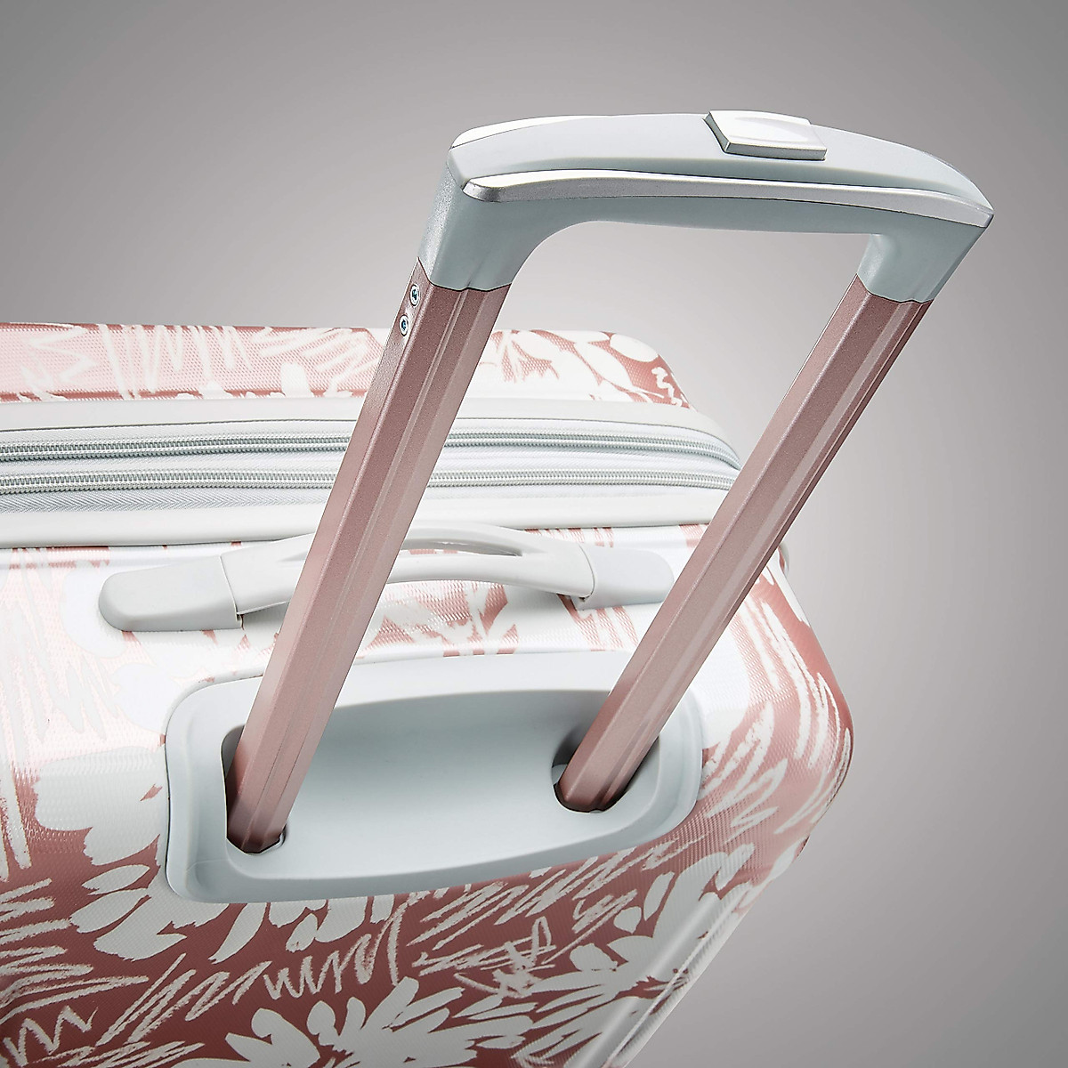 American Tourister Moonlight Hardside Expandable Luggage with Spinner Wheels, Ascending Gardens Rose Gold, Carry-On 21-Inch