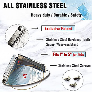 Stainless Steel Jar Opener for Weak Hands - Under Cabinet Jar Lid & Bottle Cap Opener - V Shape Single Hand Under Counter Can Opener - Effortless Open Any Size Jar - Perfect for Seniors with Arthritis