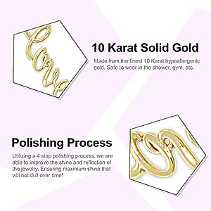 Charm America - Gold Vertical Love Charm - 10 Karat Solid Gold