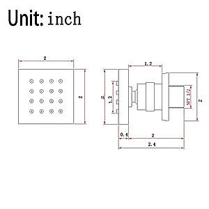 2 Inch Brass Shower Body Sprayer Jets for Bathroom Accessories NPT 1/2” Matte Black DSJ02BR02-B