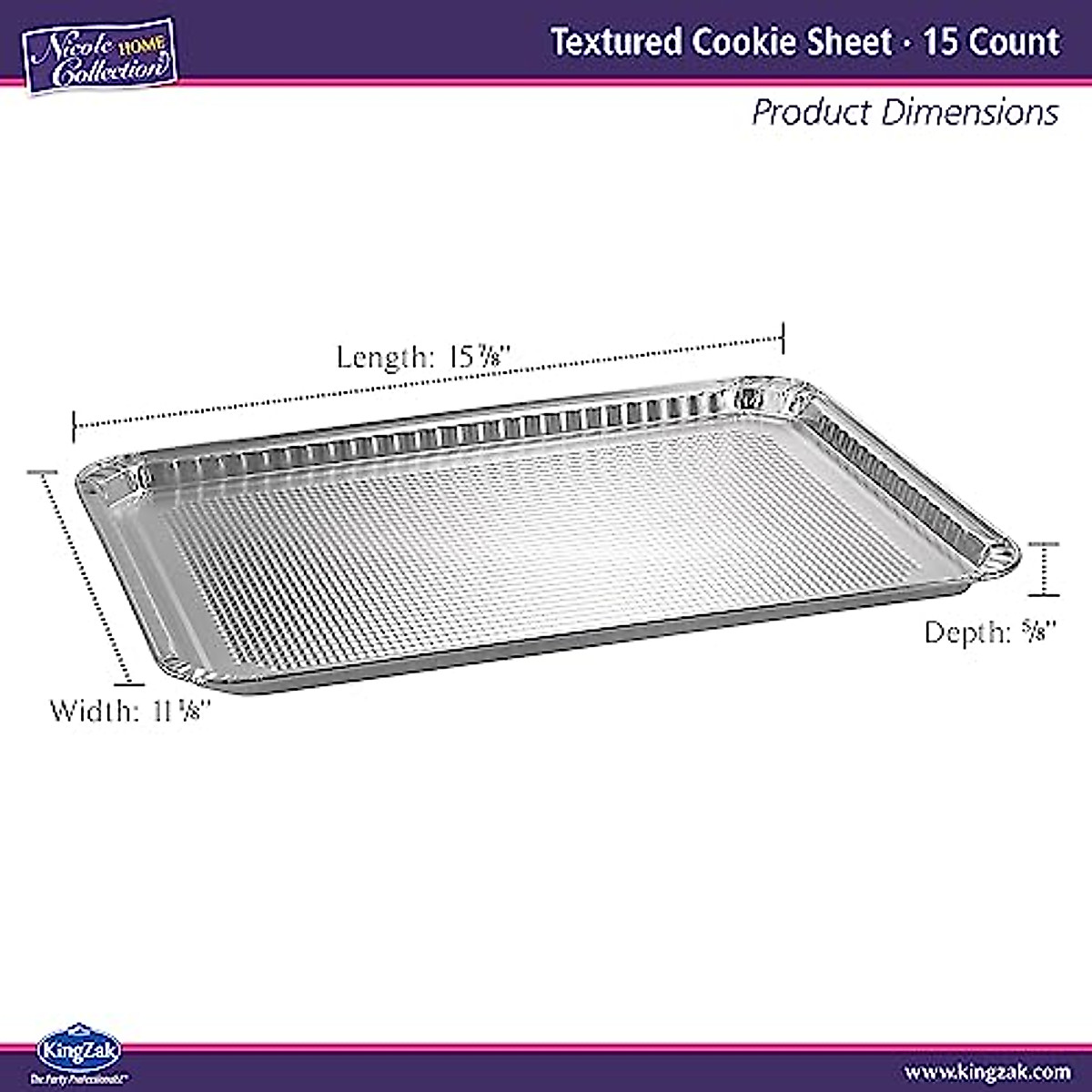 Aluminum Pans Half Size Textured Cookie Sheet 15 Count Durable Nonstick Baking Sheets 15.87" x 11" - Sheet Pan, Baking Tray, Cookie Sheets, Foil pans, Foil trays, Sheet Baking Pans