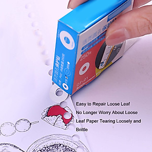 Hole Punch Reinforcers Stickers DIY Production PVC Waterproof Simple Reinforcement Labels for DIY Photo Albums Decoration Notebook Stickers (Transparent)