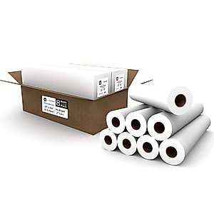 8 ROLLS VALUE PACK. Plotter Paper 24 x 150, CAD Paper Rolls, 20 lb. Bond Paper on 2" Core for CAD Printing on Wide Format Ink Jet Printers, from ACYPAPER