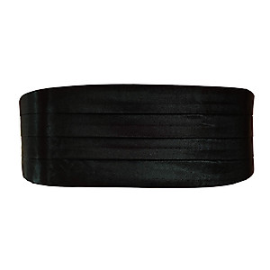 Simpowe Men's Solid Multi-color Silk Cumberbund (One Size, Black)