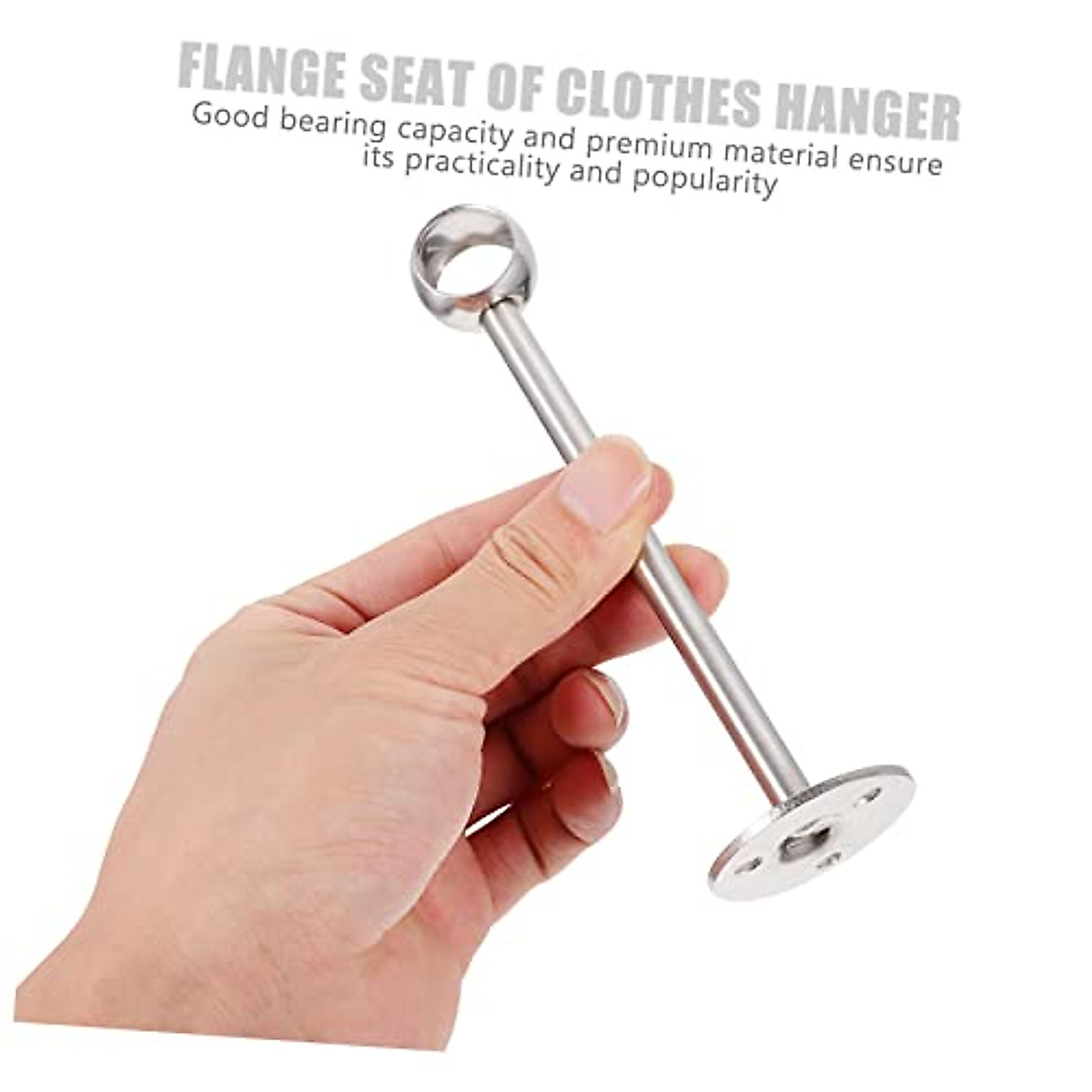 DECHOUS 8pcs Clothes Rail Flange Metal Curtain Rod Curtains Holders Shower Curtain Rod Holder Ceiling Rod Brackets Closet Rod End Curtain Pole Ceiling Brackets Wardrobe Pole Brackets