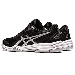ASICS Women's Upcourt 5 Volleyball Shoes, 8, Black/Pure Silver