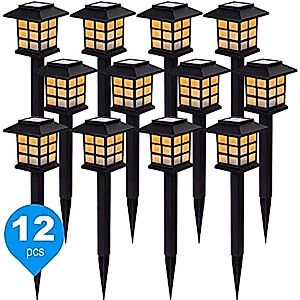 12pcs Garden Waterproof Outdoor Solar Lights for Yard,Landscape,Patio Colorful