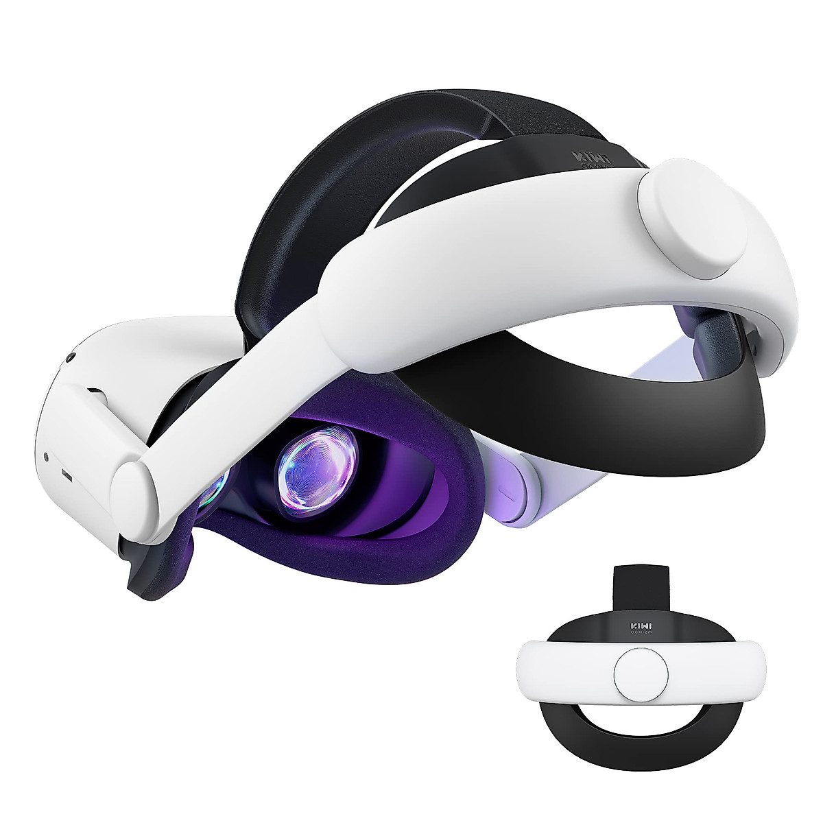 KIWI design Comfort Head Strap Accessories with 3 in 1 Battery Holder Strap, Enhanced Support and Extending Playtime, Compatible with Quest 2 (Battery Not Included)