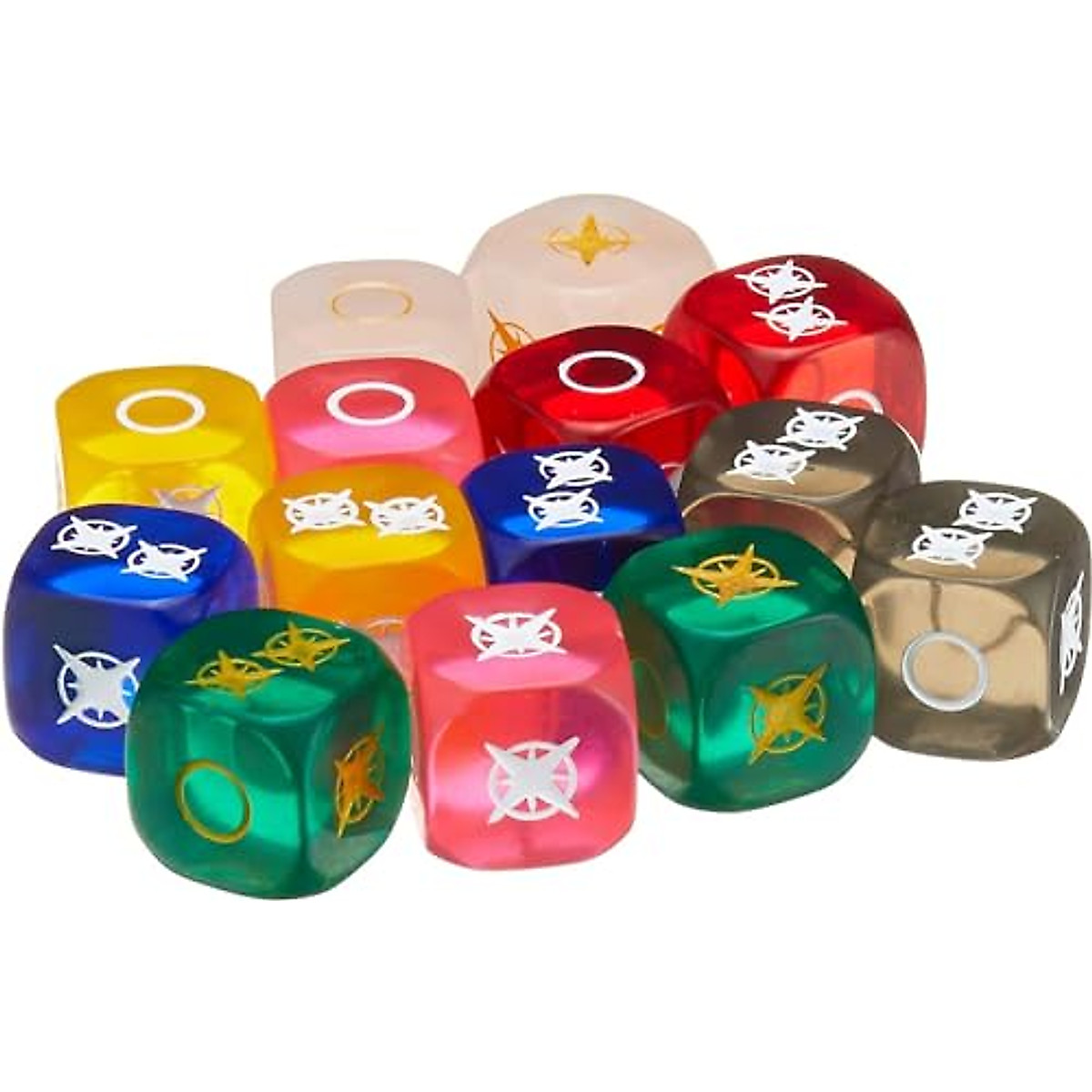 Renegade Game Studios Power Rangers: Heroes of The Grid Ranger Dice Set, 14 Translucent Dice, Ages 14+