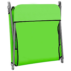 YELWHI Folding Sun Loungers 2 pcs Steel and Fabric Green,： Outdoor Furniture, Outdoor Seating