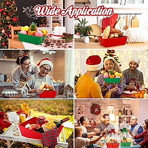 Wonderjune 12 Pack Christmas Basket for Gifts Empty Bulk 9.8 x 8.3'' Red Green Cardboard Basket to Fill with Handle Shrink Wrap Bags,Pull Bows,Raffle Gift Basket for Holiday Christmas Decorations