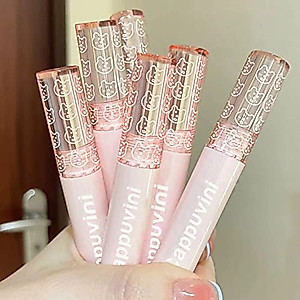 KWOLYKIM Glass Water Lifter Gloss, Hydrating Lip Gloss, Plumping Water Gloss Lip Gloss Moisturizing Sweet Lip Glaze Orange Brown Milk Tea Color