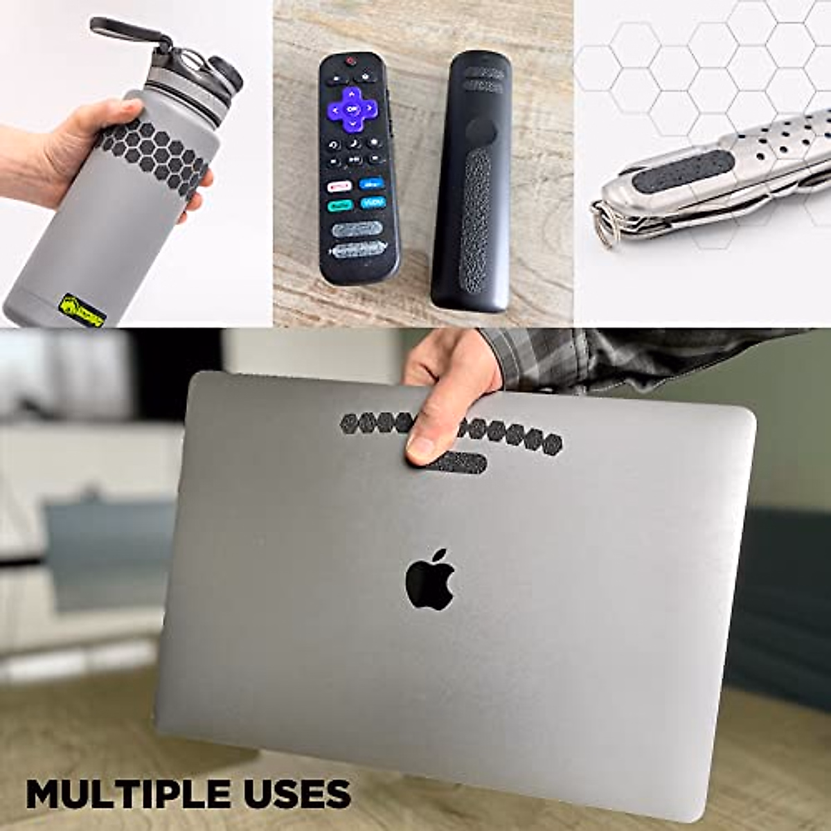 Dragon Grips Grip Tape Cell Phone Grip Stickers Mouse Grip Tape. Black 13 pc Multi-Purpose Set Rubberized Grip Stickers. Rubber Grip Adhesive Strips for Phone, Laptop, iPad, iPhone, Tablets & Gaming