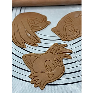 Set of 3 Sonic Knuckles the Echidna Miles Tails Prower Head Cookie Cutters & Molds Produced by 3D Kitchen Art