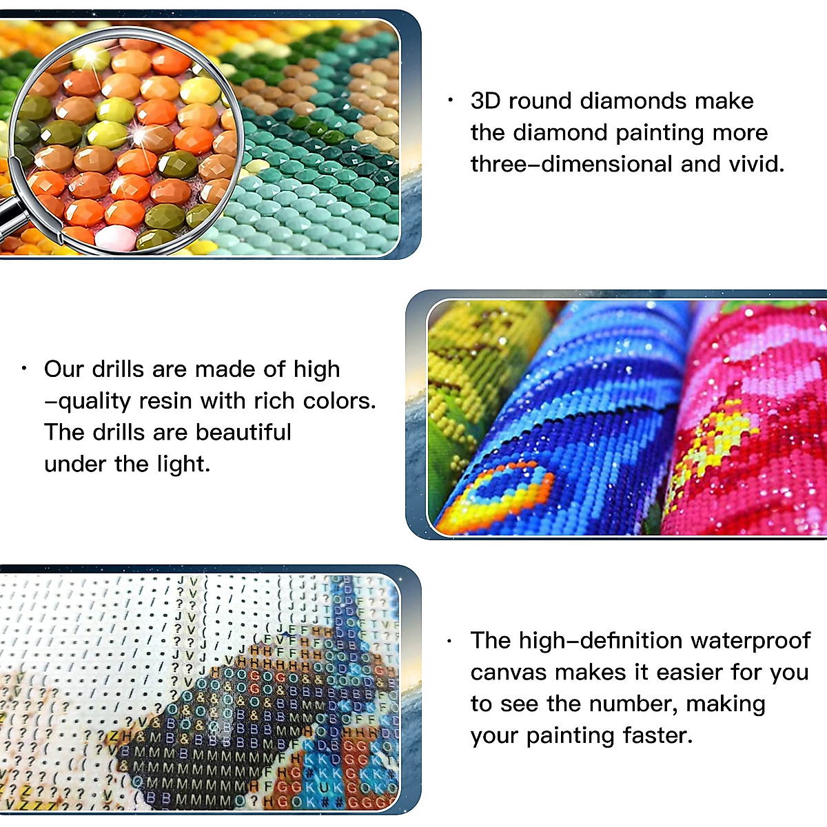 ZYNERY 3 Pack Wolf Diamond Painting Kit for Adults, Diamond Art with Accessories - Gem Art Full Drill for Home Wall Decor Birthday Gift