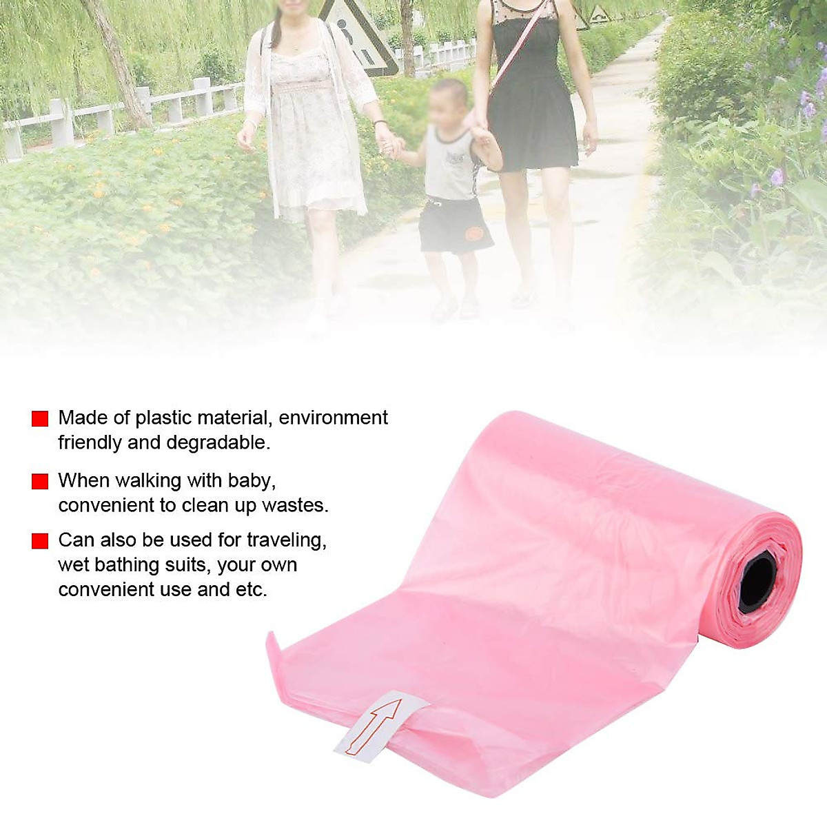 20 Rolls Diaper Bags, 28 x 17 x 2 cm Diaper Bag Waste Pick Up Bag for Newborn, Helpful Baby Item,