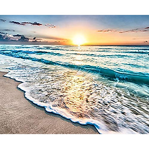 TUMOVO Paint by Numbers for Adults, Beach Paint by Numbers for Kids Ages 4-8 Seaside Landscape DIY Canvas Painting Kit 16 x 20 inches Oil Painting Paint by Number Kit Kids Educational Toys(Frameless)