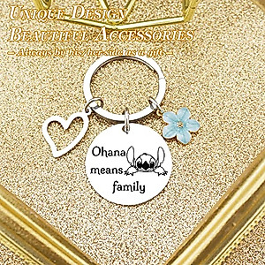 Ibiwe Li lo and sti tch gifts for girls women ohana means family sti tch stuff Womens Stocking Stuffers for Her Teen Girl Cute Keychain