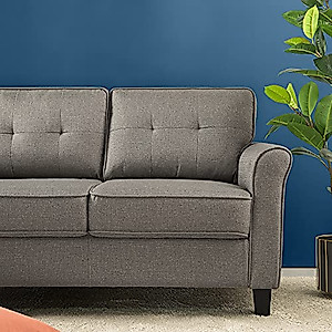 ZINUS Sayan Loveseat with USB Ports, Tool-Free, Easy Assembly, Sand Grey