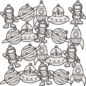 Fun Express Outer Space Suncatchers, Makes 24 - VBS Vacation Bible School Supplies/Decor - DIY Crafts for Kids and Fun Home Activities
