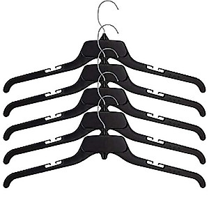 HangOn Shirt Hangers Recycled Plastic with Notches, Black, 19 Inch Pack of 25 (HORB479)