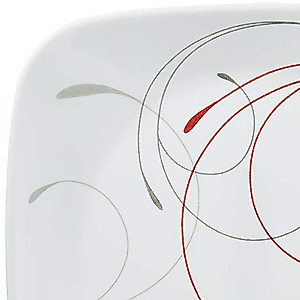 Corelle Vitrelle 6-Piece Salad Plate Set, Triple Layer Glass and Chip Resistant, Lightweight Square 8-1/2-Inch Plates Set, Splendor