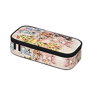 Ee-Vee Pencil Case Big Capacity Pen Bag Stationery Bags Portable Storage Bag Makeup Case for School Office Home, Black