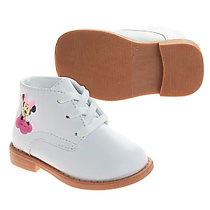 Josmo Baby Boys Girls Unisex Walking Shoes First Step Walker - Lightweight Synthetic Dress Boots Non-Slip Bottom High top -White/Pink (Size 4 Infant)