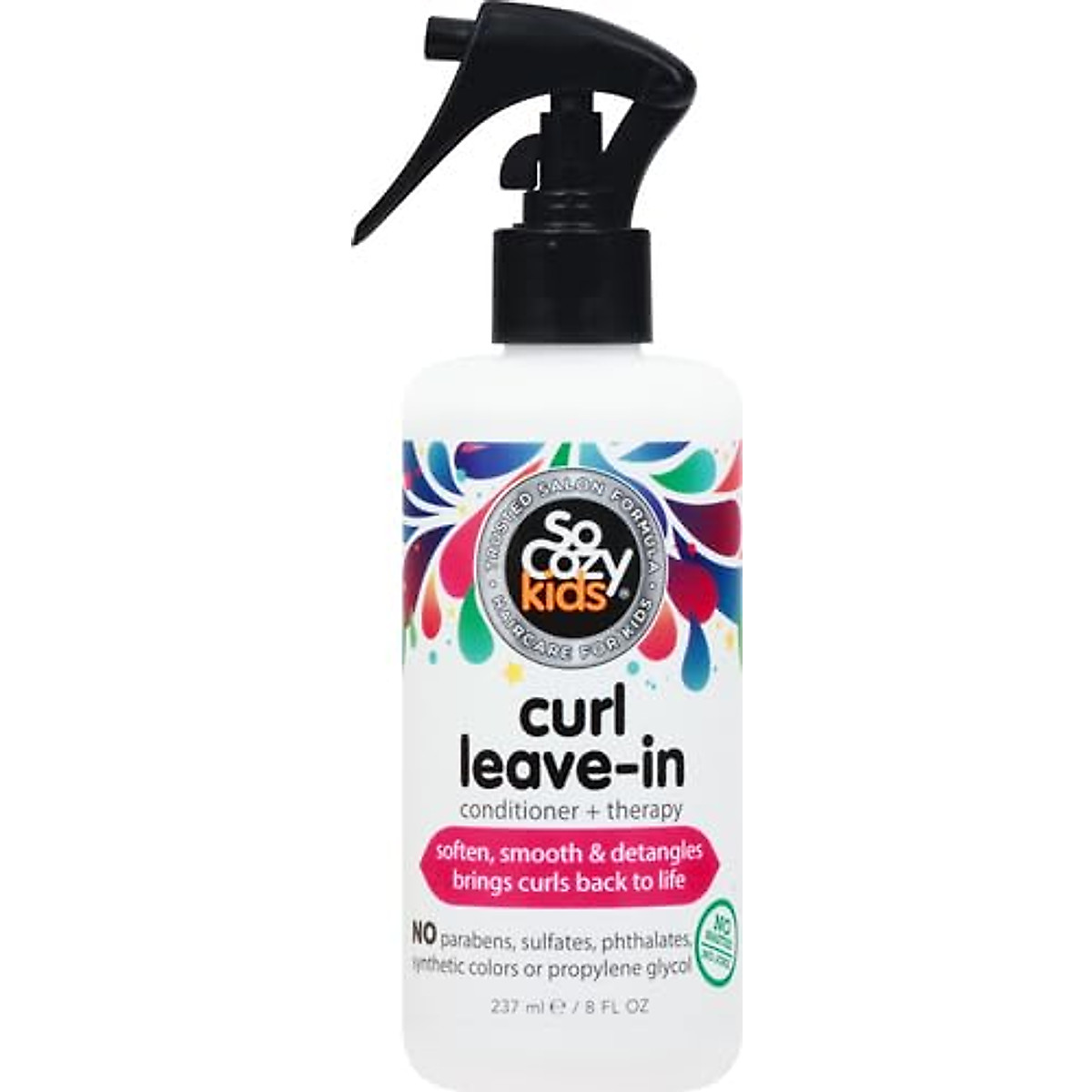 So Cozy Leave In Conditioner Spray (8 Fl Oz) Paraben-Free Detangler for Kids' Curly Hair, Deep Conditioner & Tangle-Free Curls, Gentle & Nourishing with Keratin, Vitamin B5, Olive Oil & Jojoba Oil