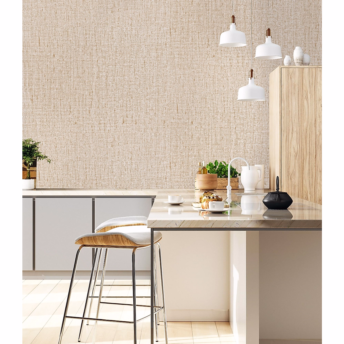 lenify Beige Grasscloth Wallpaper Peel and Stick Wallpaper Textured Contact Paper 15.7inch x 118.1inch Faux Linen Wallpaper Vintage Grasscloth Contact Paper Self Adhesive Removable Wallpaper Vinyl
