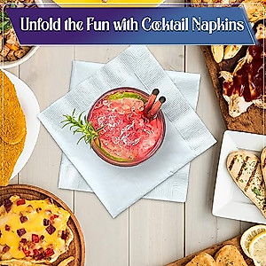 1 Ply White Cocktail/Beverage Napkins- Package of 500ct